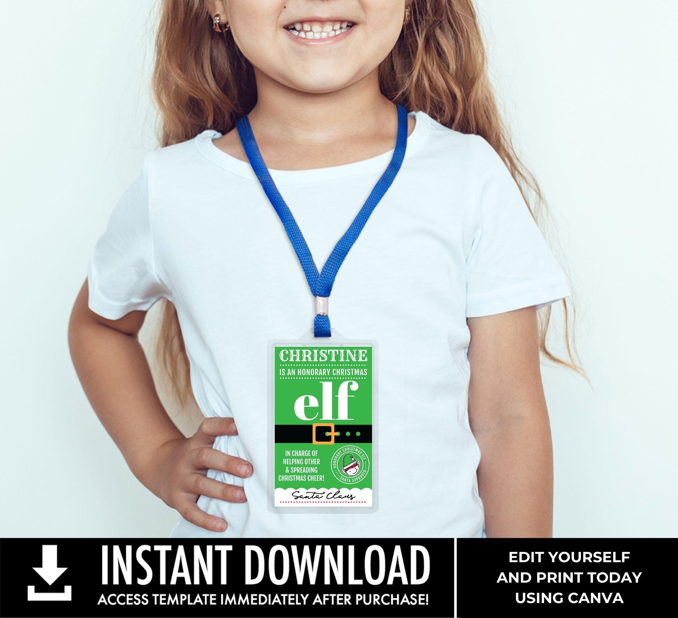 Christmas Elf Badge - Honorary Elf Badge, Elf Surveillance, Santa's ...