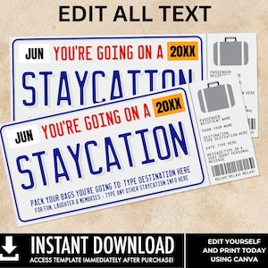 Staycation Surprise Gift Voucher, Staycation Gift Certificate, License ...