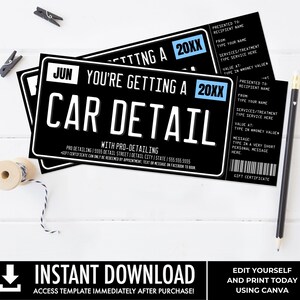 Car Detailing Gift Certificate, License Plate Car Detail Surprise Gift ...