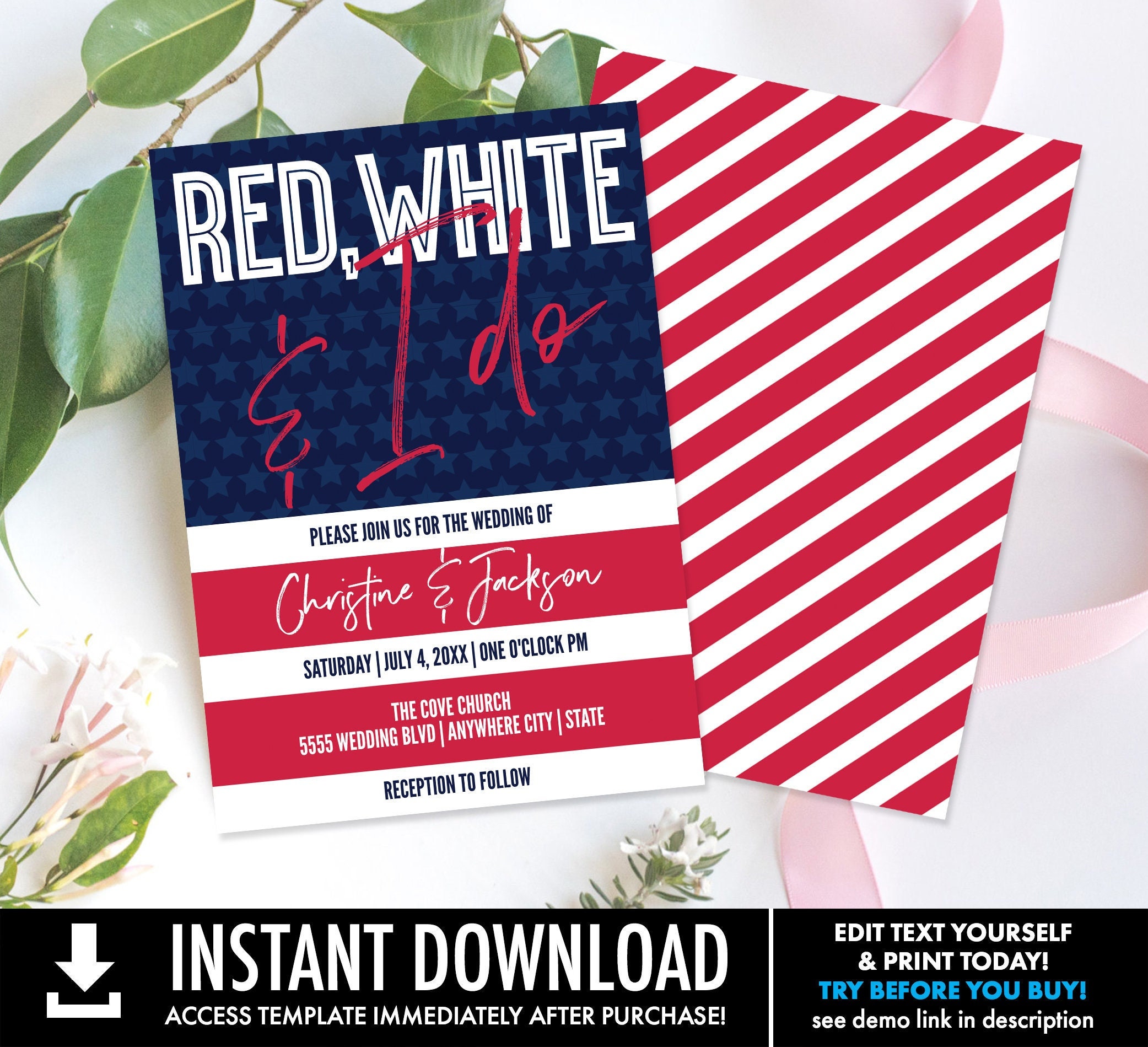 Red And White Wedding Invitations