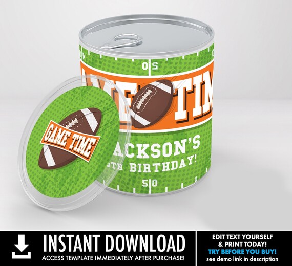 Football Mini Potato Chip Tube Label - Mini Chip Wrapper,Football Party ...