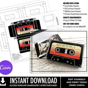 Cassette Tapes - Gift Card Holder, Party Favor Box, Retro Cassette ...