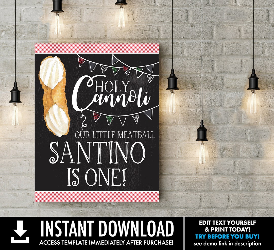 Holy Cannoli Party 22"x28" Sign/poster, Italian Theme Party, Pizza ...