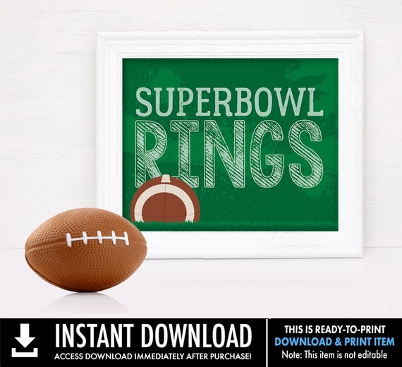 Football - Super Bowl Ring 8" x 10" Sign - Football Party, Bowl Party ...