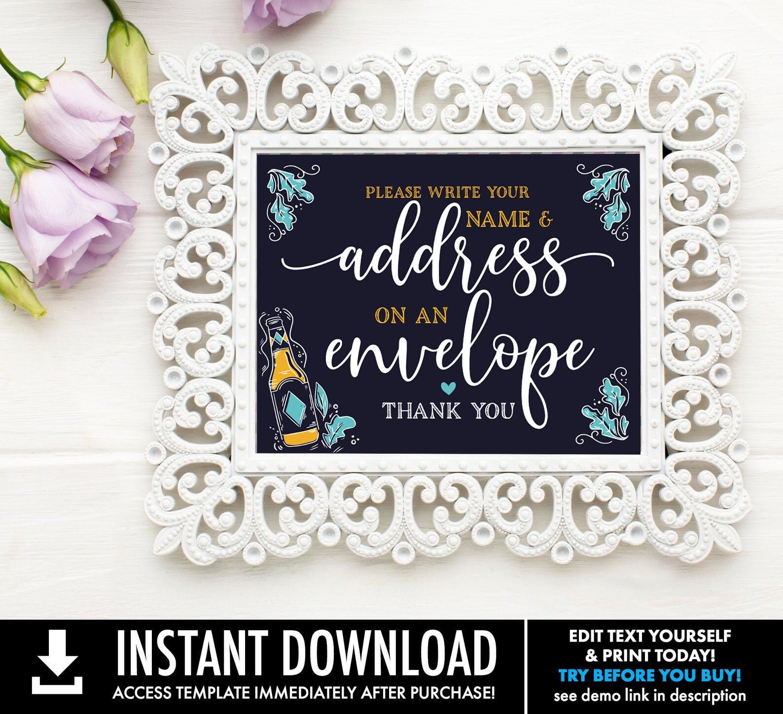 Address Envelope Sign 8x10 Sign Bridal Shower Love is | Etsy