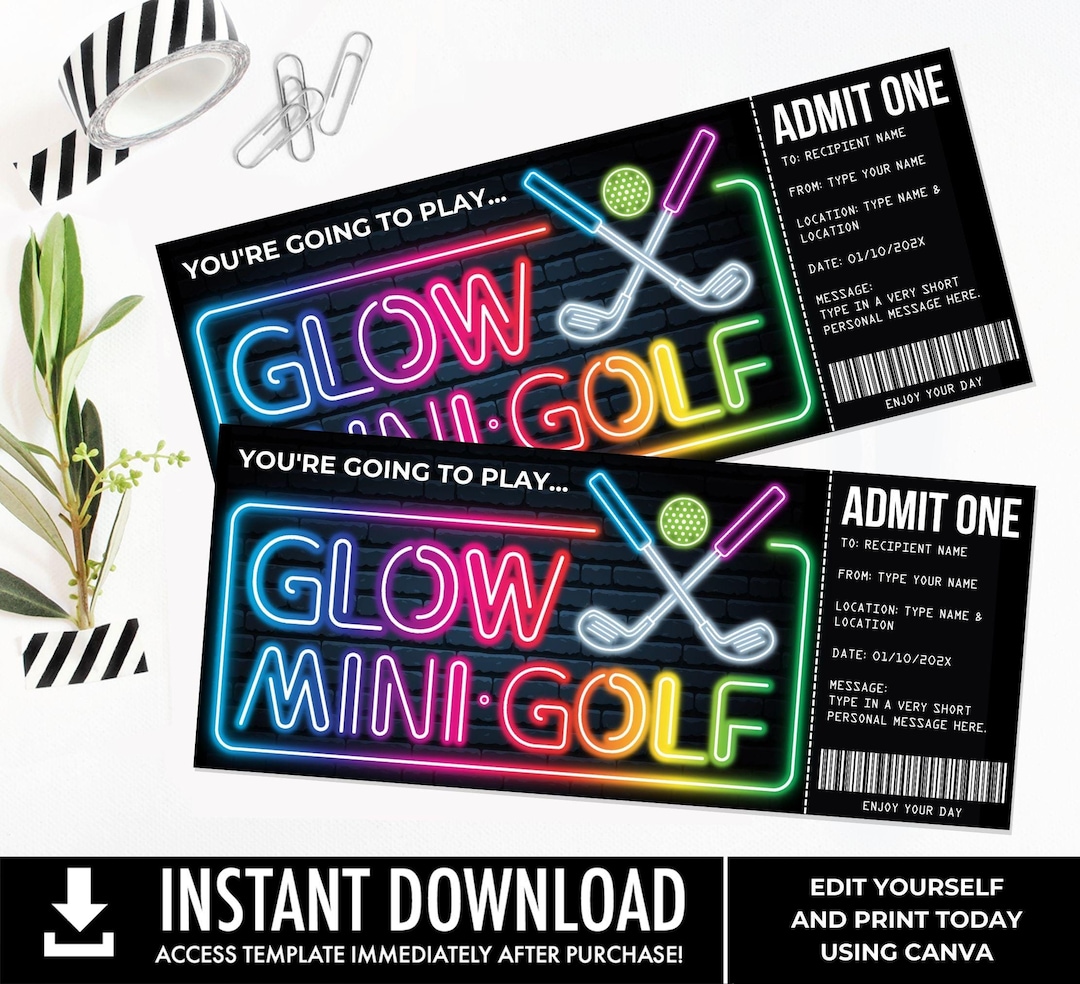 Mini Golf Gift Certificate, Miniature Golf Surprise Gift Voucher | Edit ...
