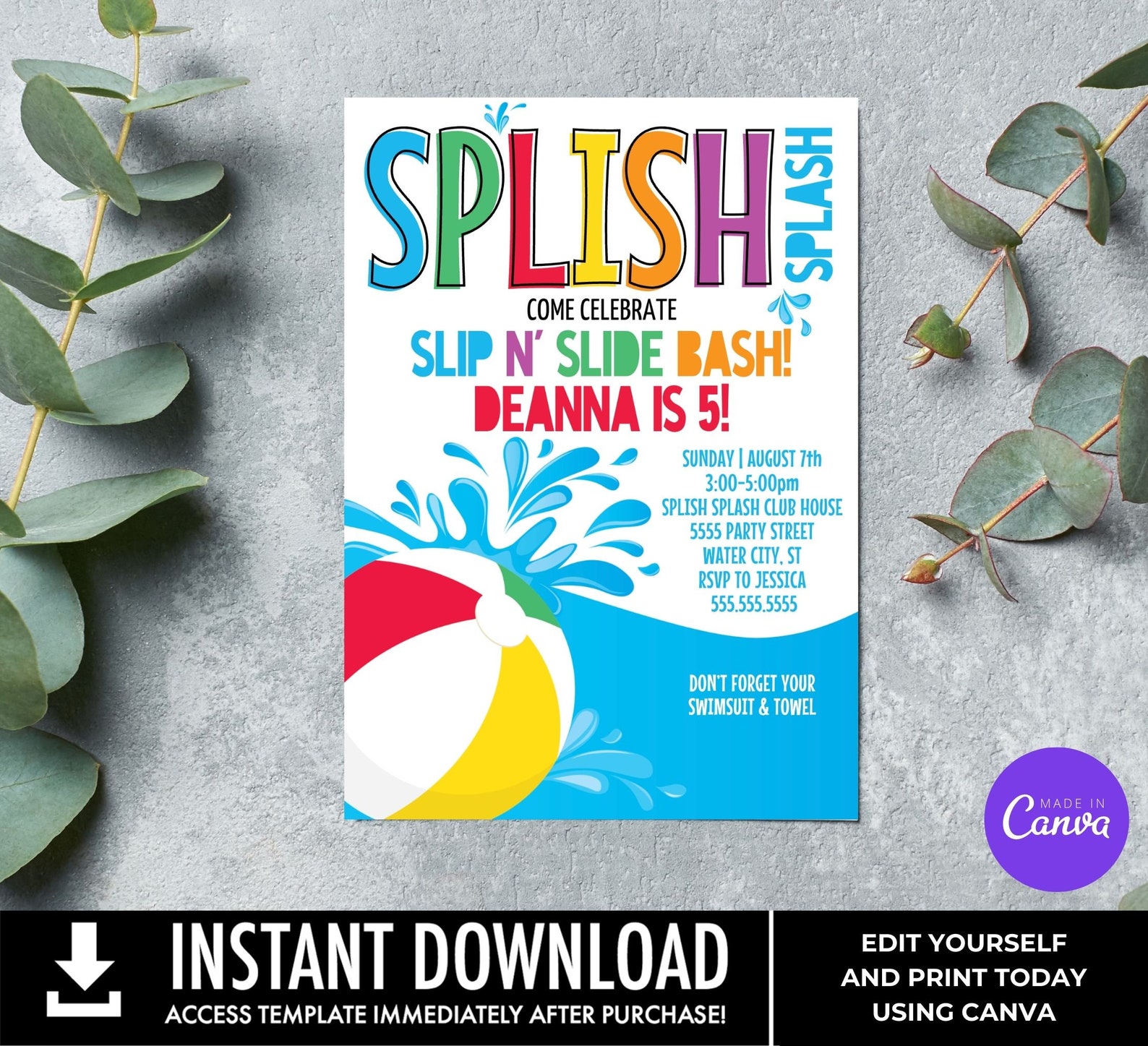Slip N' Slide Party,summer Party,slip N' Slide Bash,birthday Party,pool ...