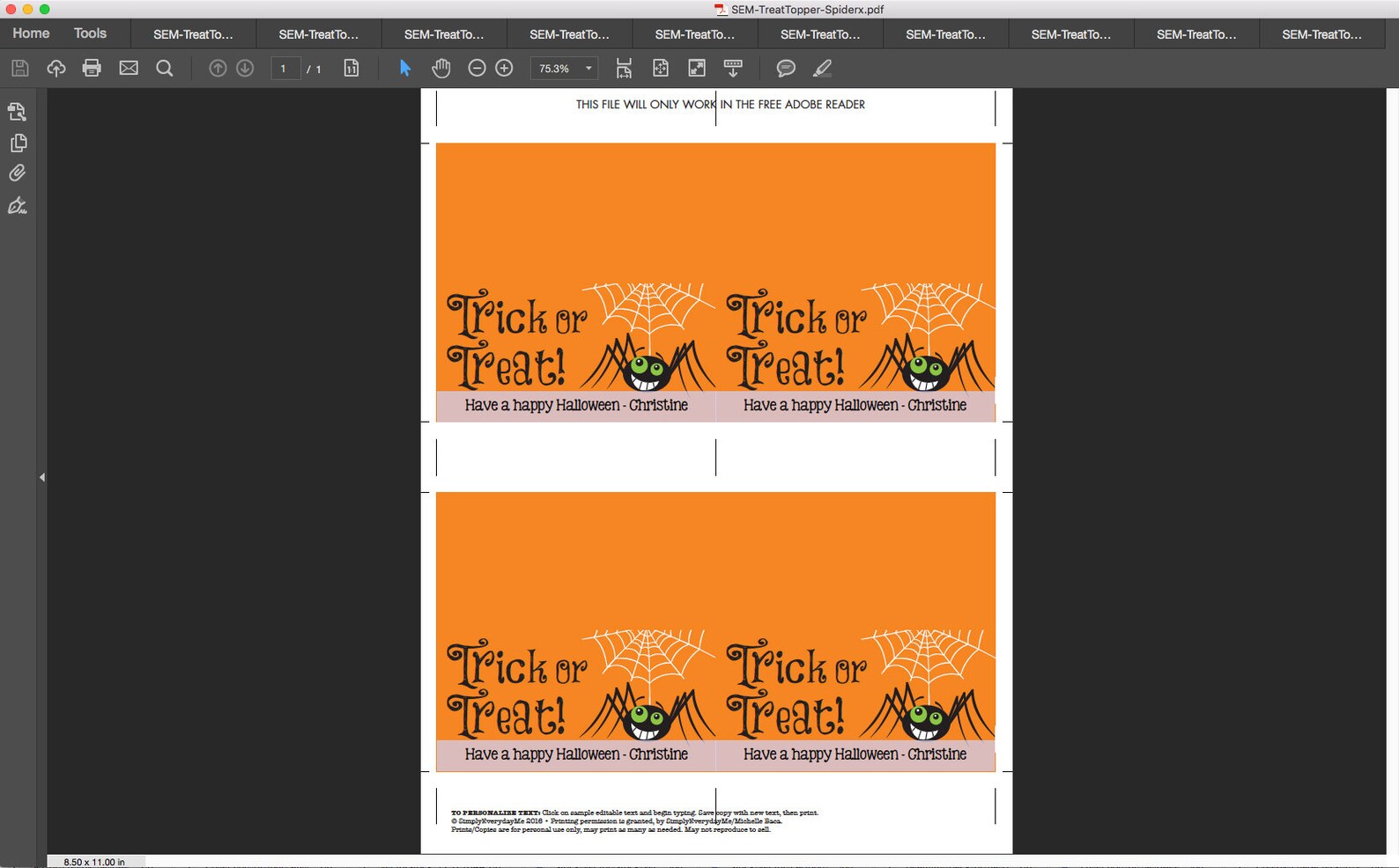 Spider Trick or Treat Baggie Toppers Halloween - Etsy