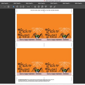 Spider Trick or Treat Baggie Toppers Halloween - Etsy