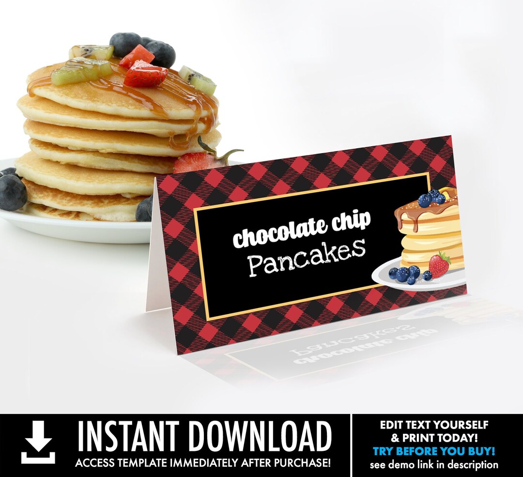 Pancakes & Pajamas Food Label, Flapjacks and Flannel, Pancakes and ...