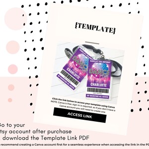 Dance Party VIP Badge, Disco Dance Party, Rock N Roll Party, All Access ...