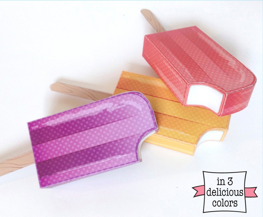 Ice Lollies, Ice Cream, Popsicle, Ice Pop, Creamsicle Favor Box or Gift ...