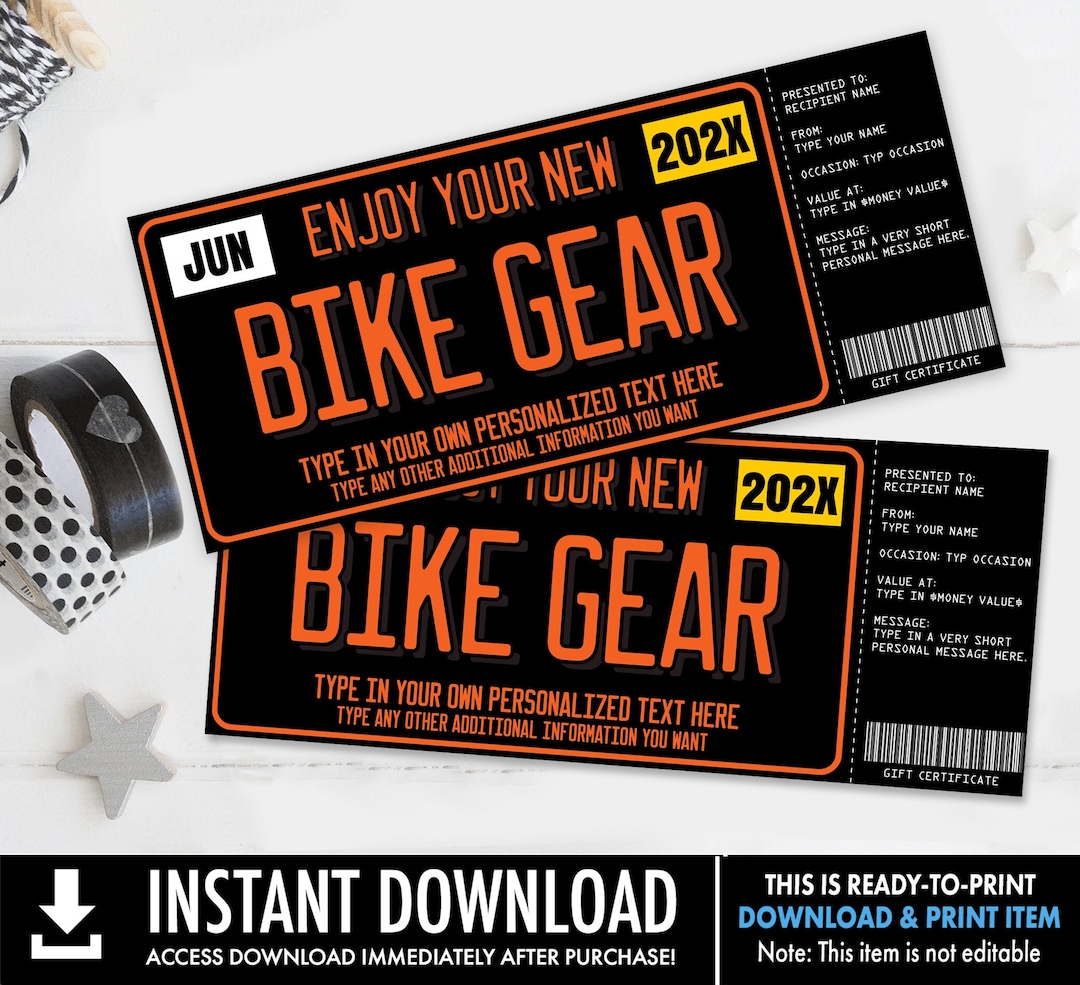 Bike Gear Gift Certificate, Motorcycle Accessories, License Plate ...