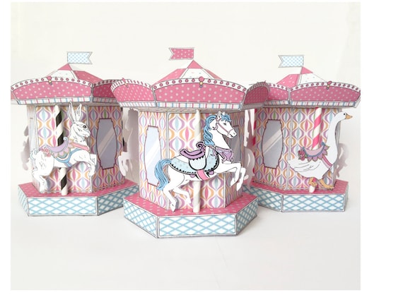 Carousel Merry Go Round Box - cupcake box, gift box, party favor or ...