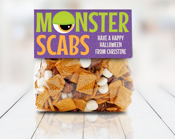 Monster Scabs Treat Baggie Toppers - Halloween Party, Halloween Favor ...
