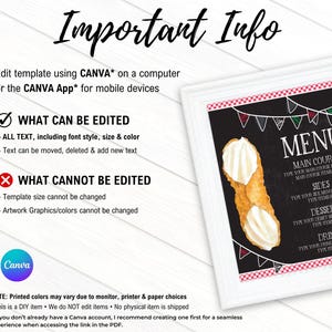 Holy Cannoli 8x10 Menu Sign, Party Sign, Italian Theme, Pizza Party ...