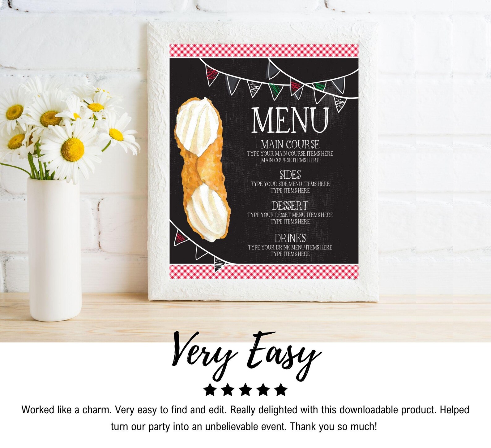 Holy Cannoli 8x10 Menu Sign, Party Sign, Italian Theme, Pizza Party ...
