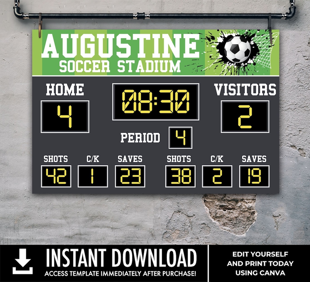 Soccer Scoreboard 36"x24" Poster/sign, Scoreboard Party Sign, Birthday ...