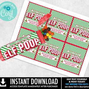 Elf Poop Mini M&m Tube Label,christmas Party Favor, Elf Party,santa's ...