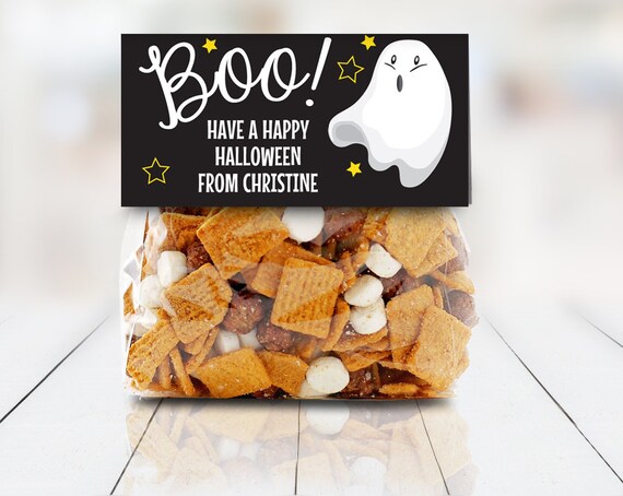 Ghost - Boo! Treat Baggie Toppers - Halloween Party, Halloween Favor, 4 ...