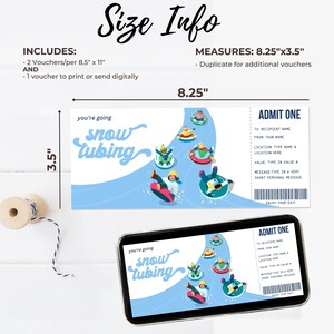Snow Tubing Gift Certificate, Snow Sledding Surprise Gift Voucher, Last ...