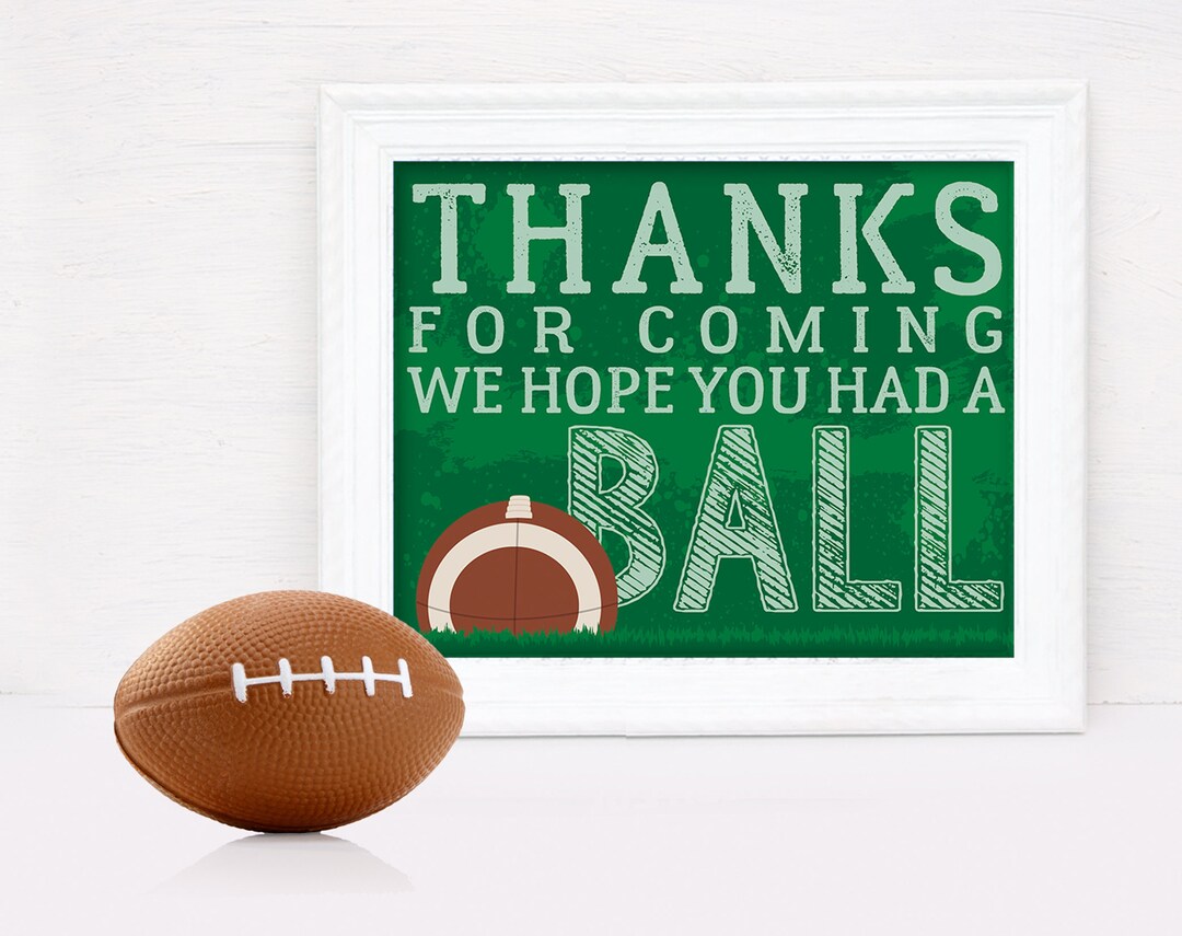 Football - Thank You 8" X 10" Sign - Football Party, Bowl Party ...