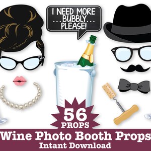Wine Photo Booth Props - Wine Tasting Props, New Year's Props ...
