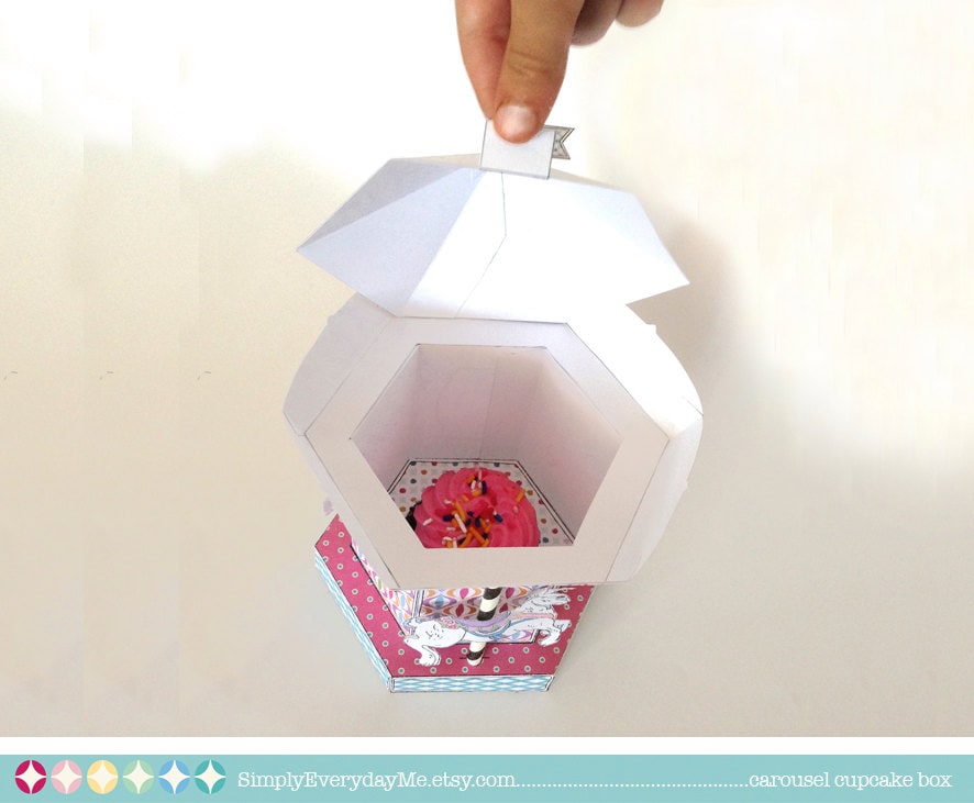 Carousel Merry Go Round Box - Cupcake Box, Gift Box, Party Favor or ...