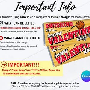 Valentine Basketball Candy Bar Label/wrap, Swishing You A Happy ...