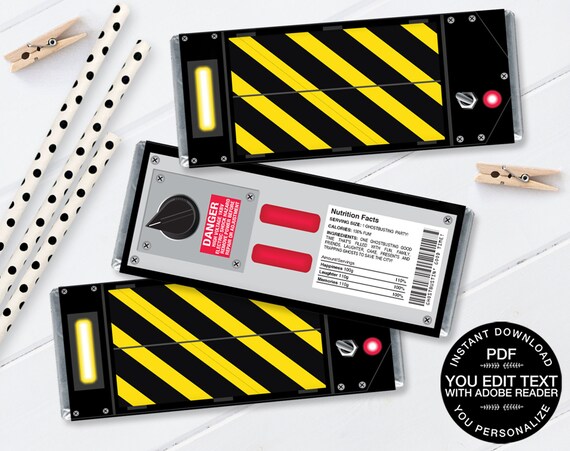 Ghostbusters Containment Candy Bar Wrap - Chocolate Labels, Ghostbuster ...