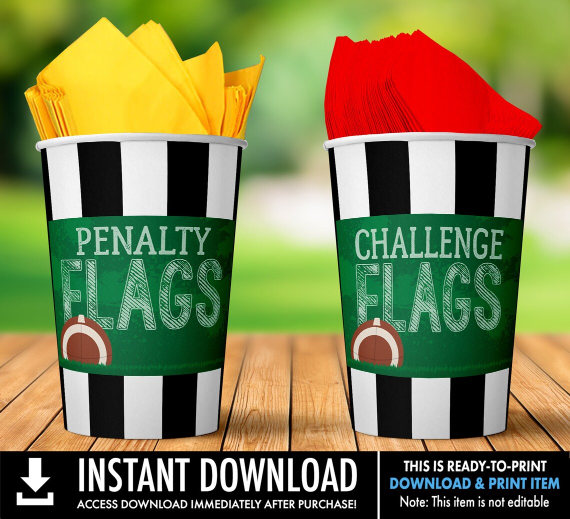 Football - Penalty & Challenge Flags Signs - Football Party,bowl Party ...