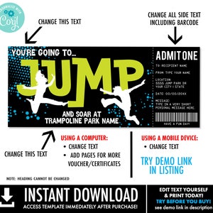 Trampoline Park Gift Certificate, Trampoline Surprise Gift Voucher ...