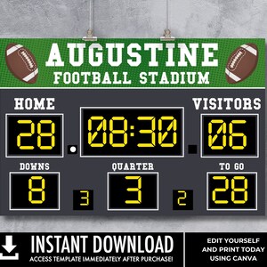 Football Scoreboard 36"x24" Party Sign/poster - Scoreboard Party Sign ...
