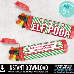 Elf Poop Mini M&m Tube Label,christmas Party Favor, Elf Party,santa's ...