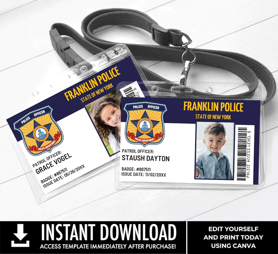 Police ID Badges-first Responder I.D. Badges,police Party Favor,police ...