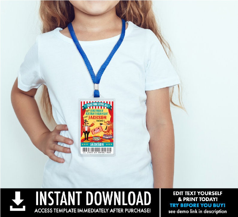 Carnival Circus VIP Badge Carnival Party Circus Party All - Etsy