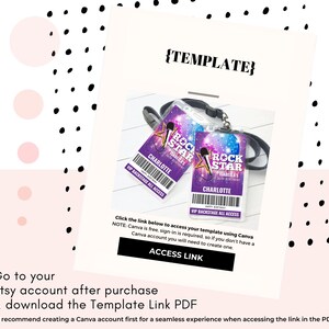 Rockstar Party VIP Badge, Party Like a Rockstar, Rock N Roll, Backstage ...