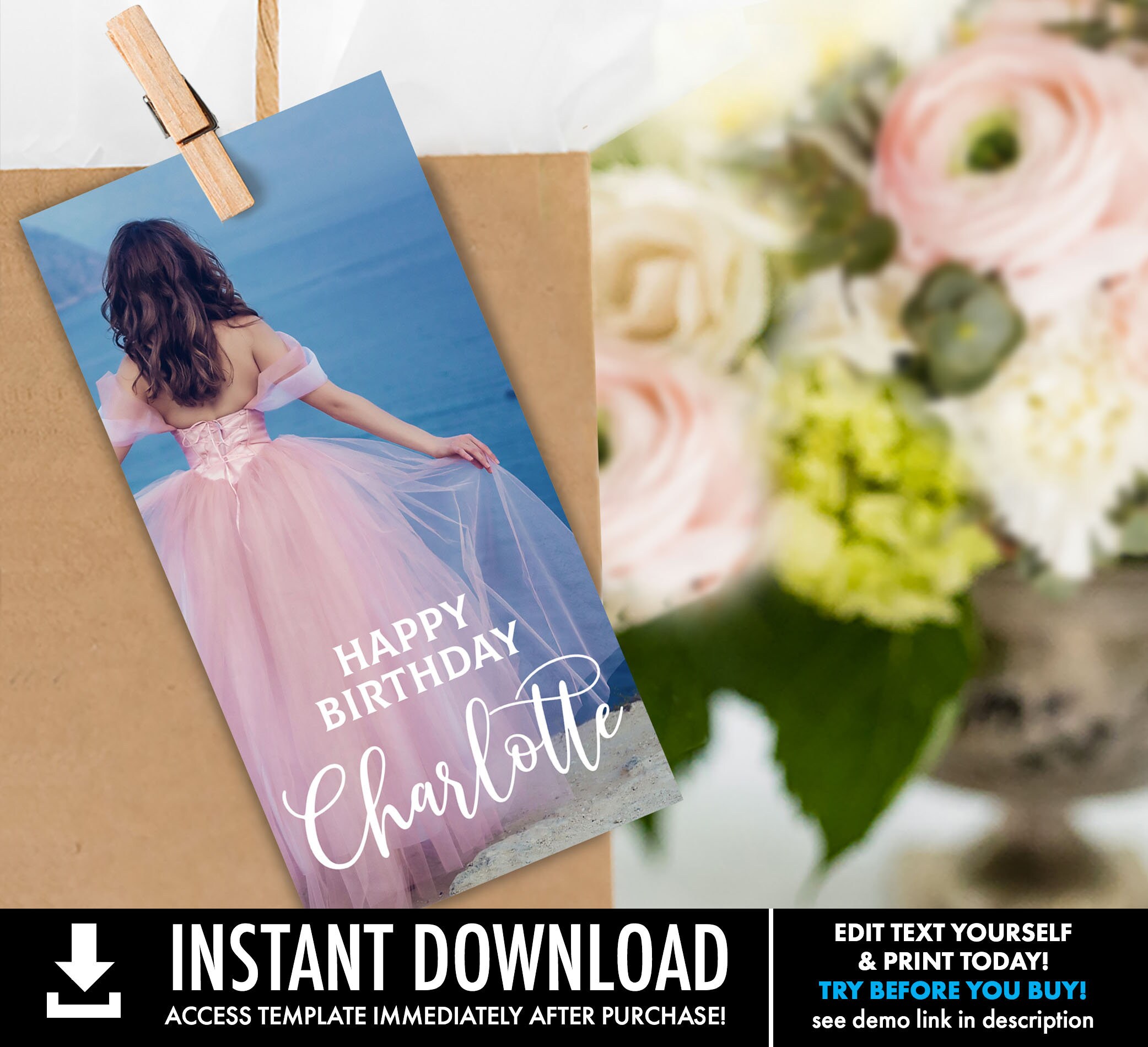 Personalized Photo Favor Tag 2.5x4 Photo Party | Etsy