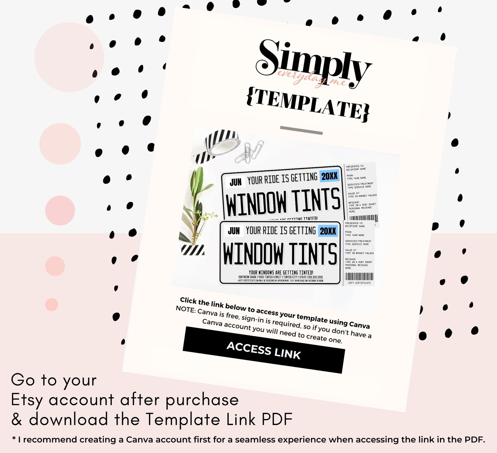 Car Window Tinting Gift Certificate, License Plate Surprise Gift ...