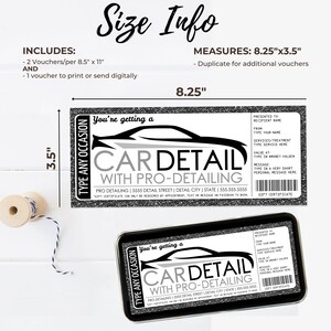 Car Detailing Gift Certificate, Car Detail Surprise Gift Voucher, Last ...