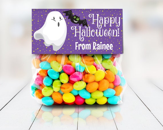 Ghost & Bat Treat Bag Topper - Halloween Party,Halloween Favor, 4 ...