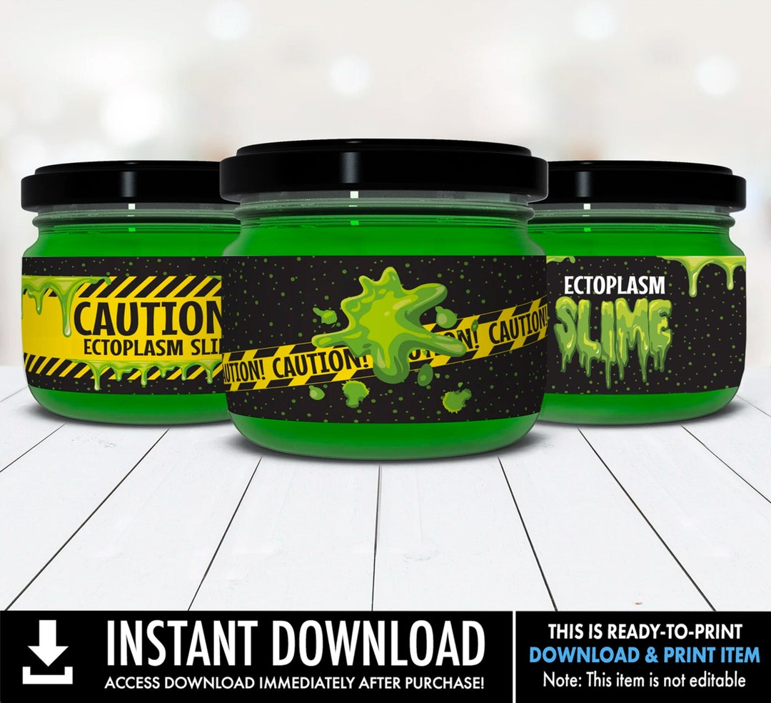Slime Jar Label Wrappers - 3 Versions, Ghost Movie Inspired Birthday ...
