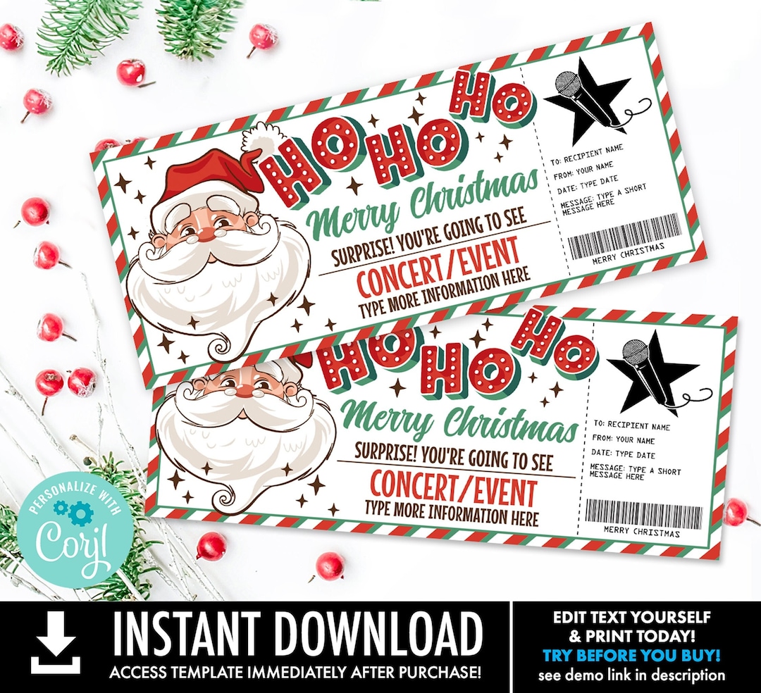 Christmas Concert Ticket Gift,surprise Concert,show,performance,artist ...
