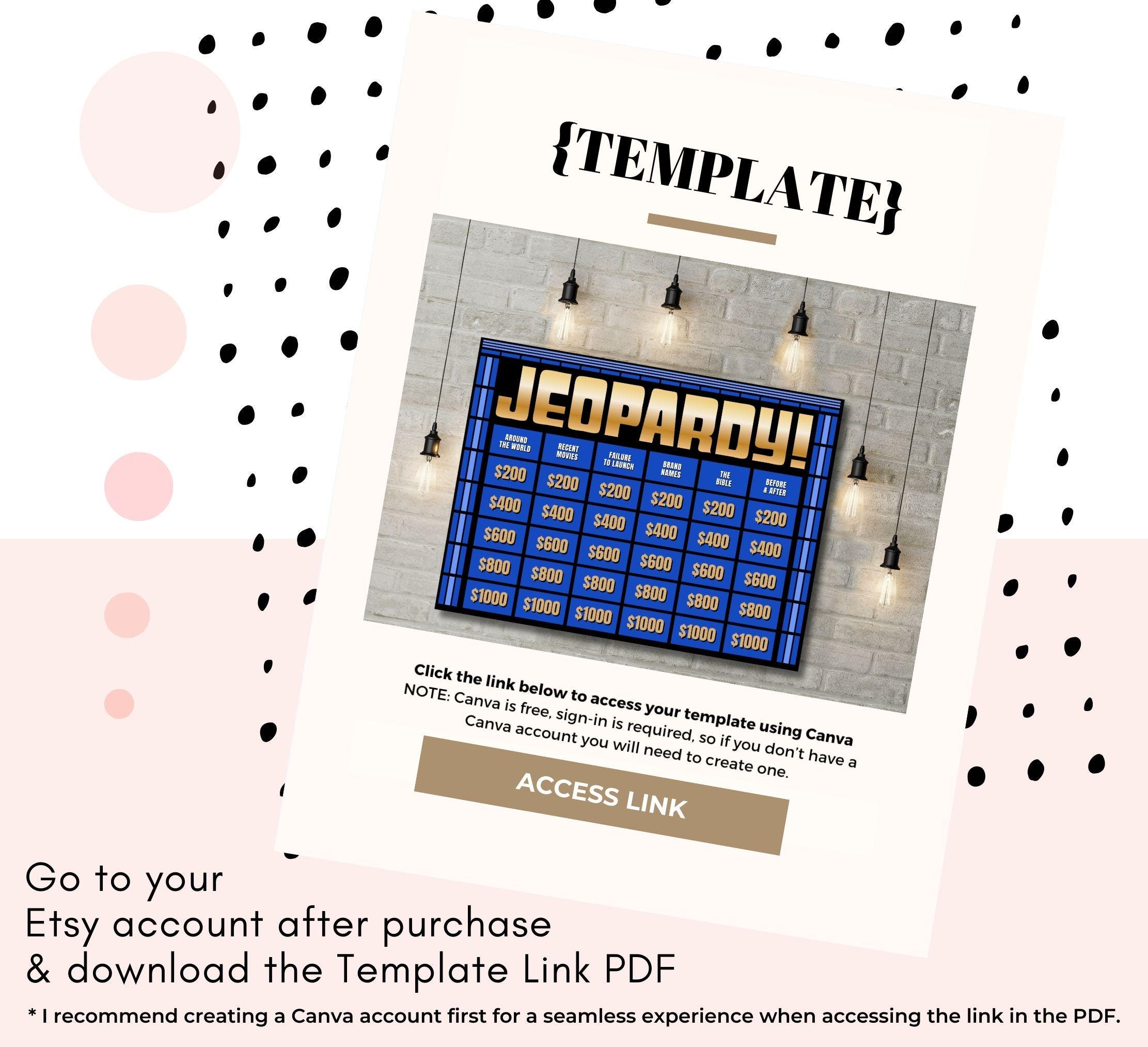 Printable Jeopardy Game Show Party Poster Set, Game Show 48"x36" Poster ...