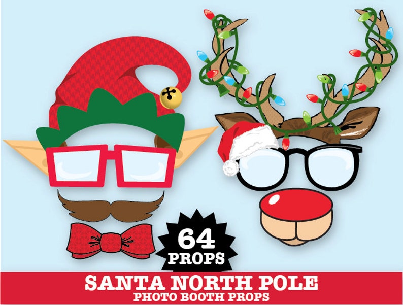 Christmas Photo Booth Props Santa Mrs Claus Cookie Party - Etsy