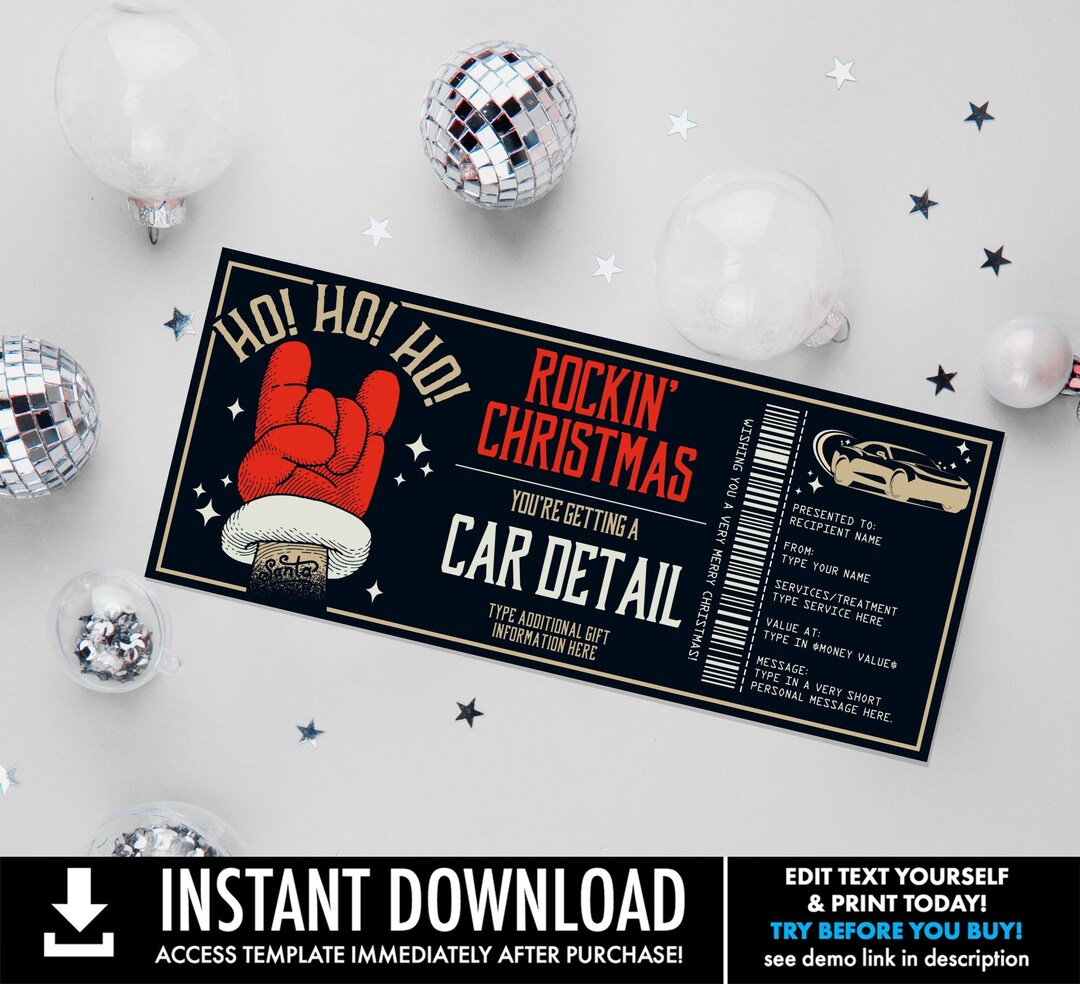 Santa Car Detailing Christmas Gift Certificate, Rockin Santa Car Detail ...