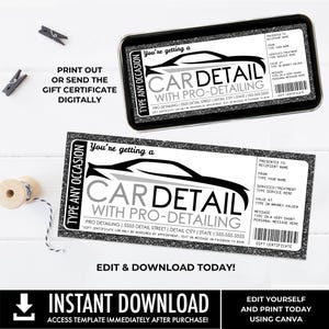 Car Detailing Gift Certificate, Car Detail Surprise Gift Voucher, Last ...