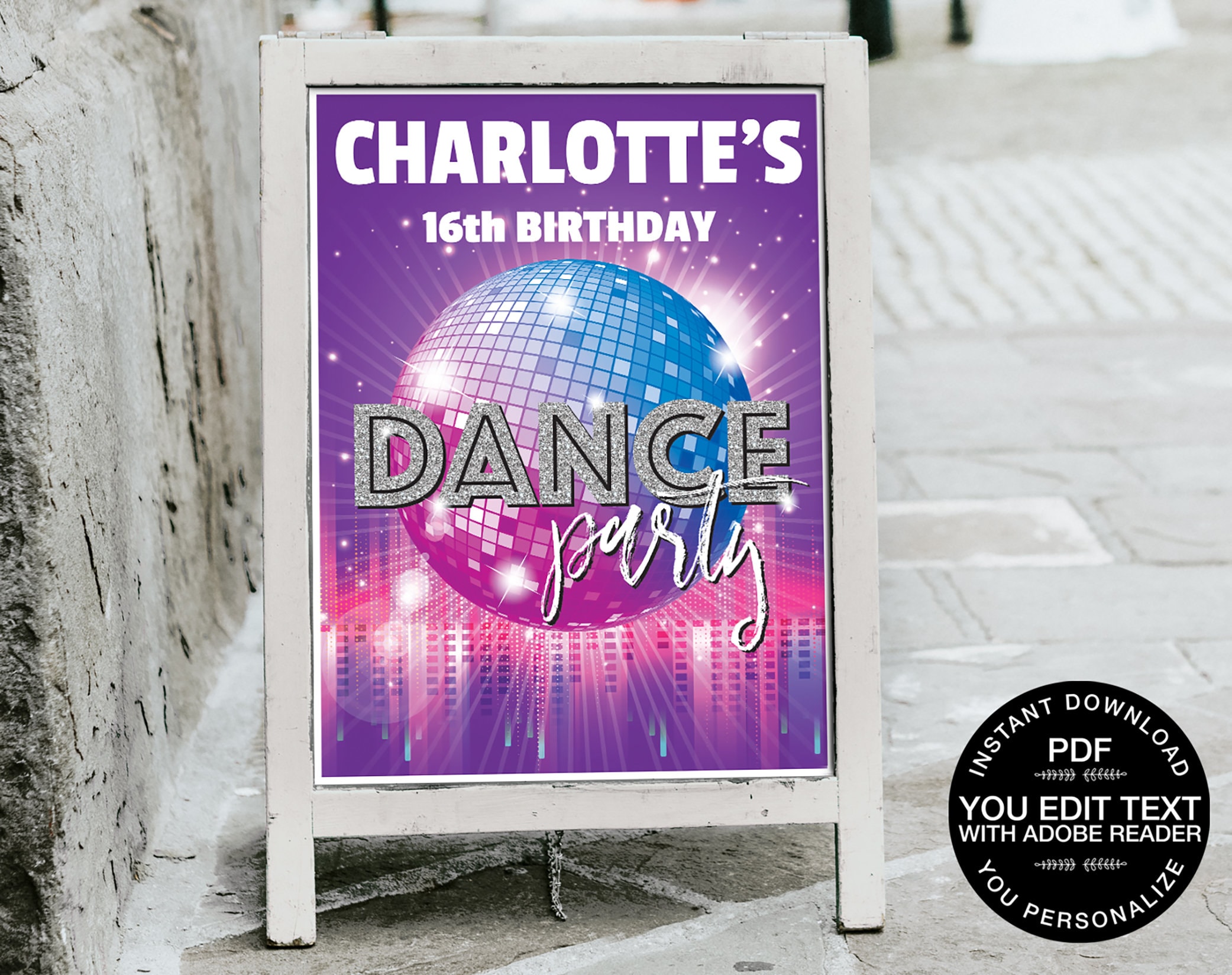 Dance Party 18x24 Sign/Poster Printable Party Sign Dance | Etsy