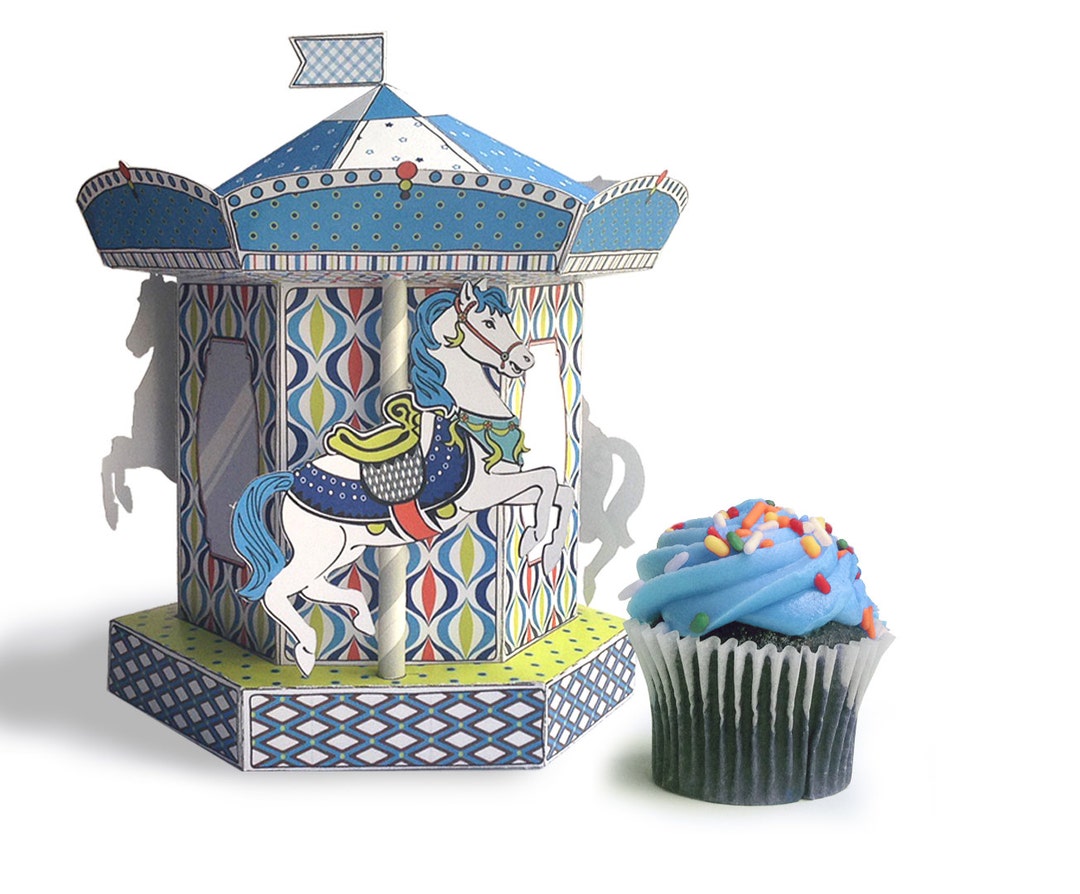Carousel Merry Go Round Box - Cupcake Box, Gift Box, Party Favor or ...