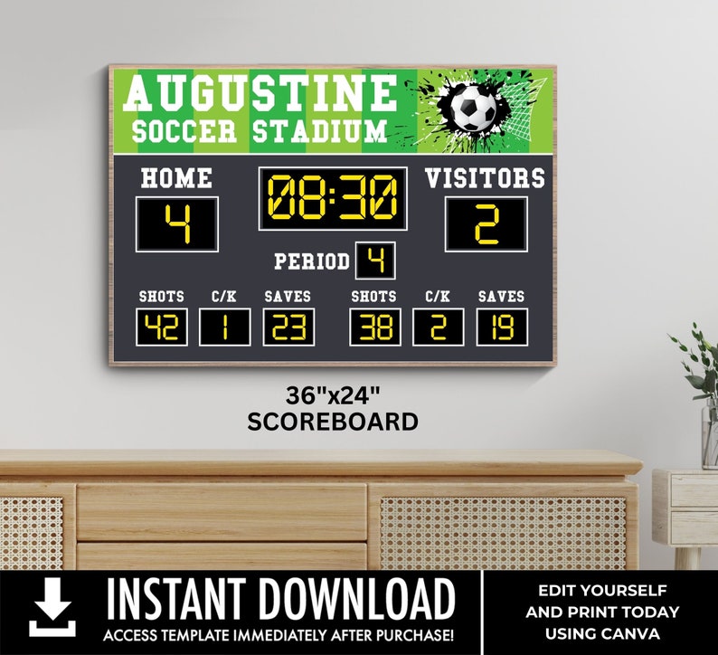 Soccer Scoreboard 36"x24" Poster/sign, Scoreboard Party Sign, Birthday ...